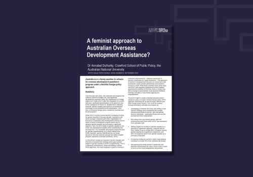A Feminist Approach to Australian Overseas Development Assistance? | AFFPC